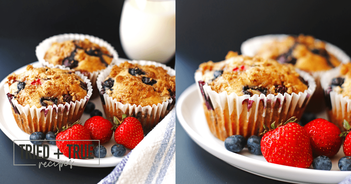 Fruit Explosion Muffins - Mixed Berry Muffins - Tried and True Recipes